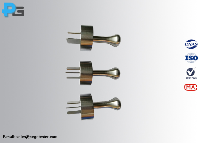 Three-Pin Test Plugs with Flat Pins for Abnormal Insertion Test